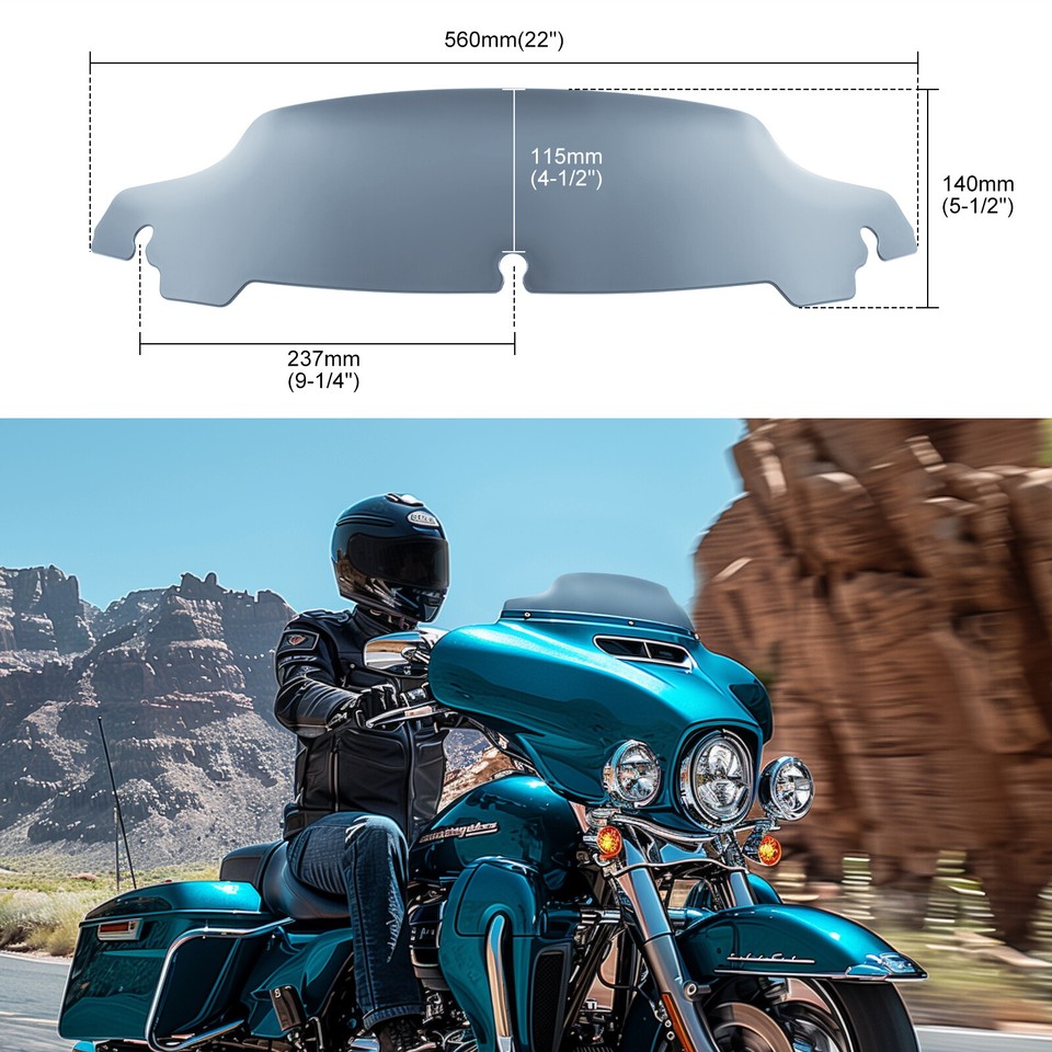 For Harley Touring Ultra Limited FLHTK Motorcycle 4.5"Wave Windshield ...