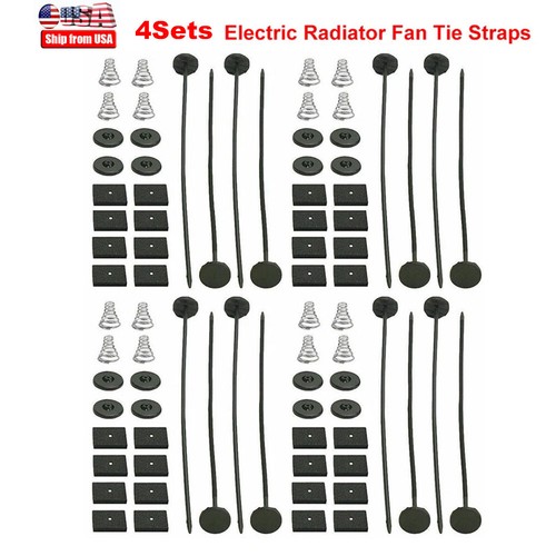 4SETS Universal Electric Radiator Cooling Fan Mounting Kit Tie Straps ...