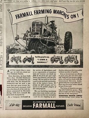 1940 newspaper ad for Farmall - Farming Marches On! tractor at work | eBay