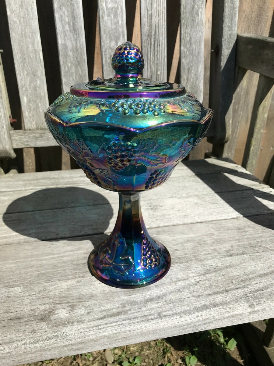Carnival Glass Candy Dish With Lid