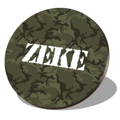 1 x Round Coaster - Name Zeke Camouflage Army Military Lettering ...