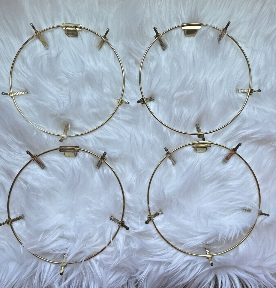 Vintage Plate Holder 7” Van Hygan & Smythe Gold Tone Metal Frame Set Of ...