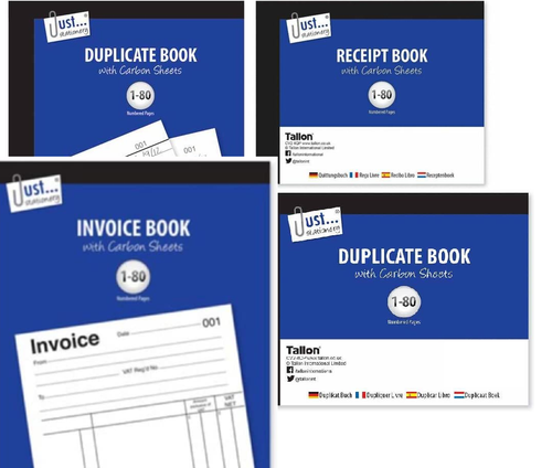 Duplicate Invoice Receipt Book 80 Numbered Pages Half Full Size Bill ...