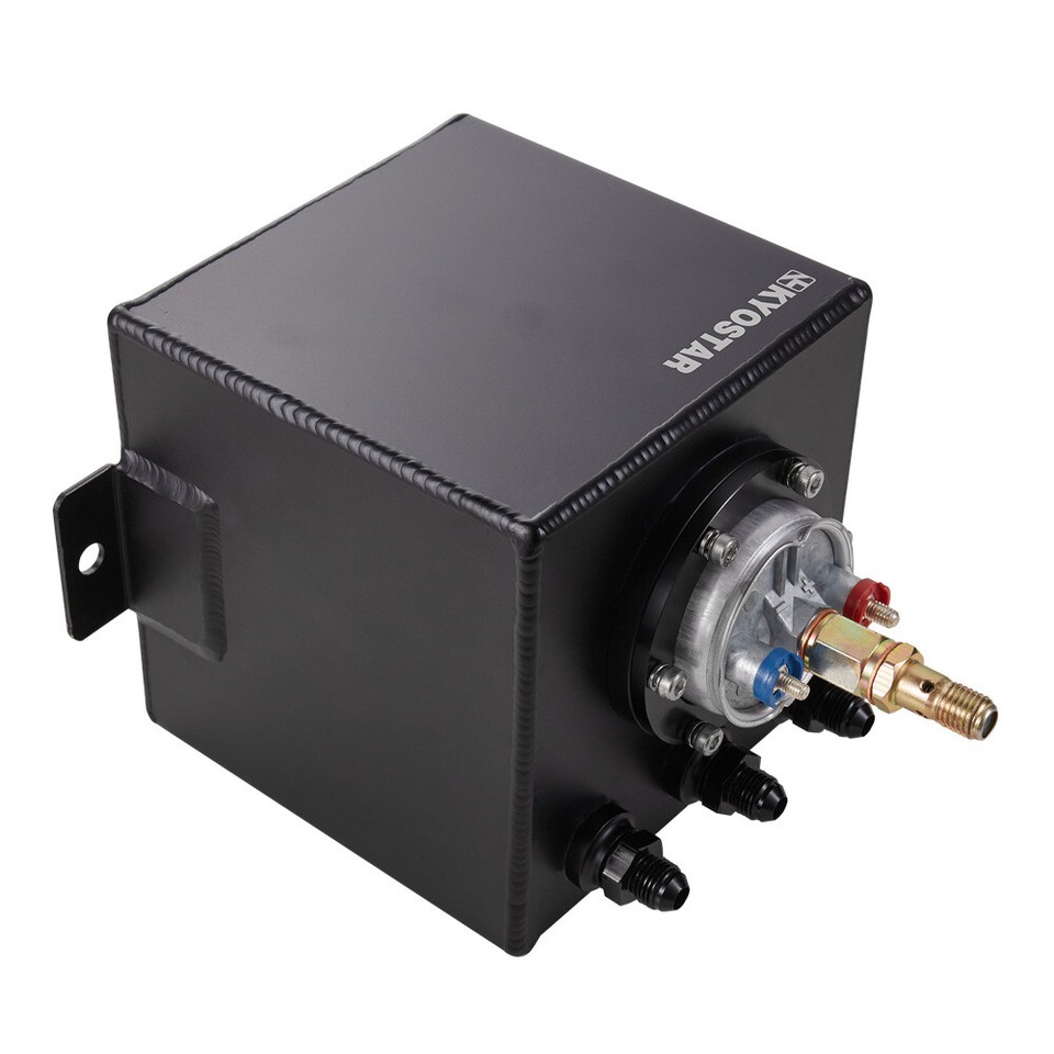 High Flow Swirl Fuel Surge Tank 2L Black Aluminum + 044 External Fuel ...