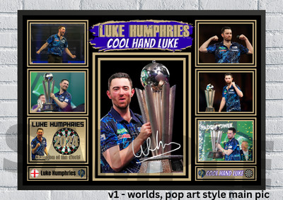 Luke Cool Hand Humphries PDC Darts A4/A3 Memorabilia/Collectable signed ...