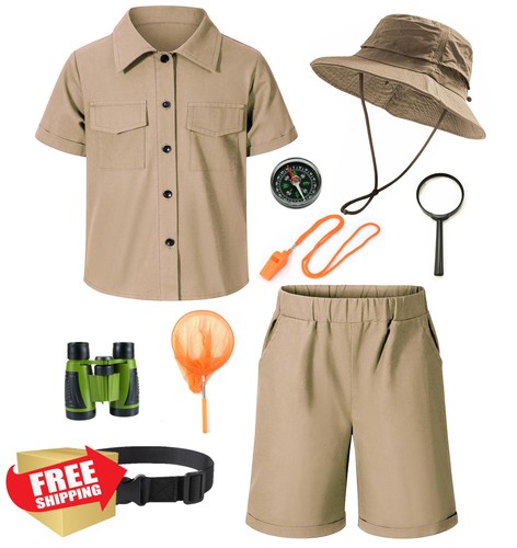 Kids Explorer Adventurer Costume Safari Camping Kit 3-13 | eBay