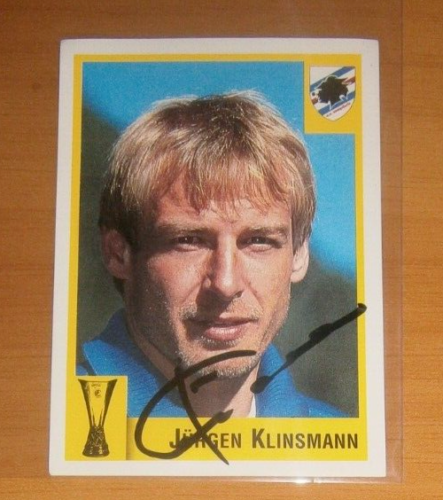 AUTOGRAPH Jurgen Klinsmann FIGURINA PANINI CALCIO COPPE 97/98 N.147 ...