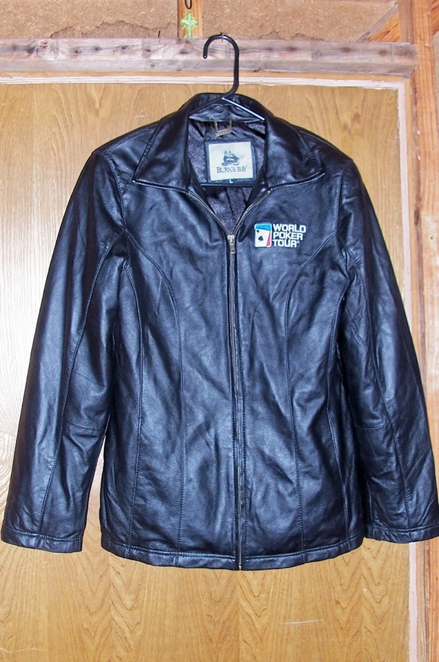 Nice Size Large World Poker Tour Black Leather Coat Jacket Men’s L ...