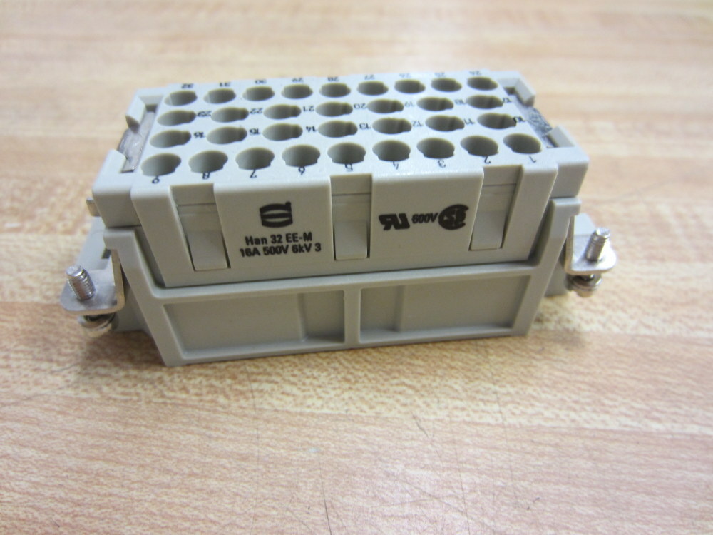 HARTING Han 32 EE M C 32 Pin Connector Head 16 a 500 V 6 KV 3 for sale ...
