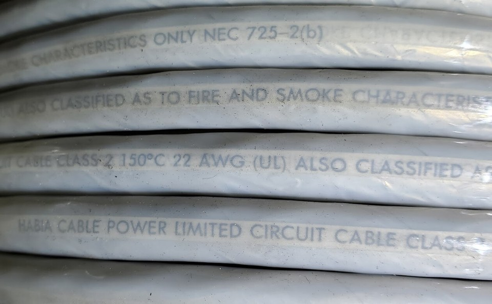 Habia Multi-Conductor Cable NEC 725-2b, Plenum. 22-20C, 150 C FEP, 250 ...