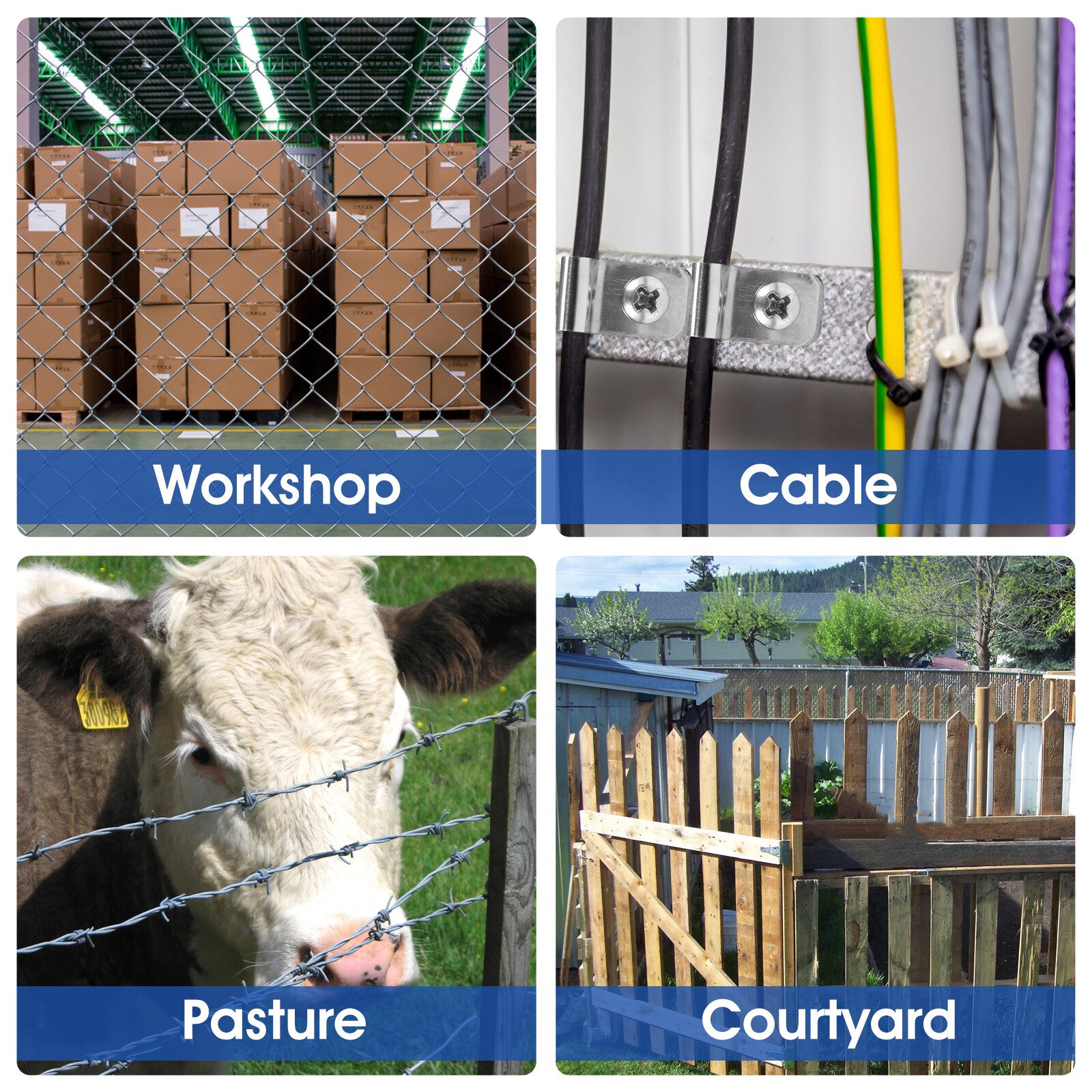 200Pcs Wire Fence Clips Stainless Steel Fencing Mounting Clips Compact ...