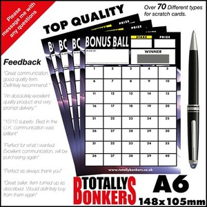 BONUS BALL FUNDRAISING SCRATCH CARDS 40 NUMBERS - FOOTBALL CARD | eBay