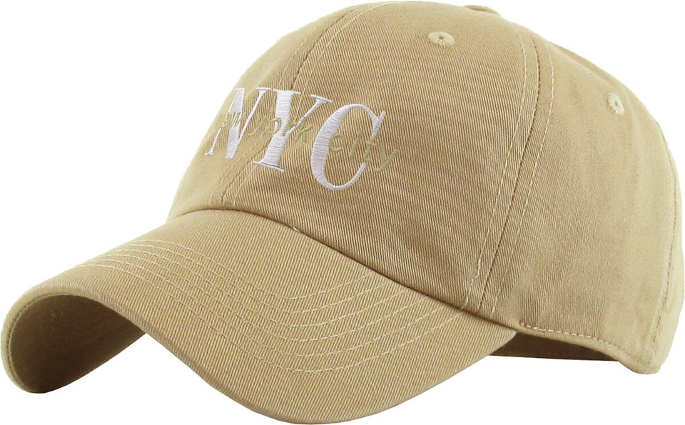 NYC New York City Washed Polo Style Baseball Ball Cap Hat 100% Cotton ...