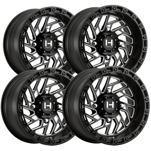 (Set of 4) Hostile UTV H116 Jigsaw 15x7 4x156 Black/Milled Wheels Rims ...