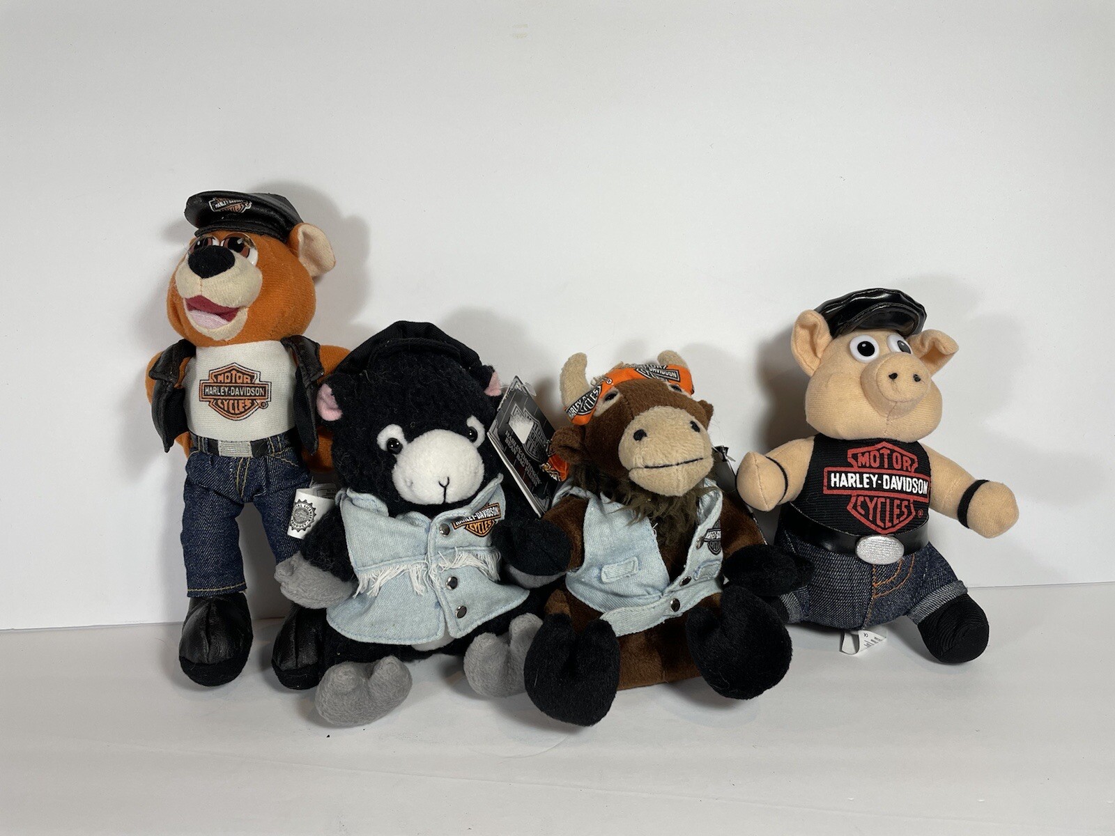 Lot of 4 Harley-Davidson Motorcycles Plush Stuffed Animals Pig Buffalo ...