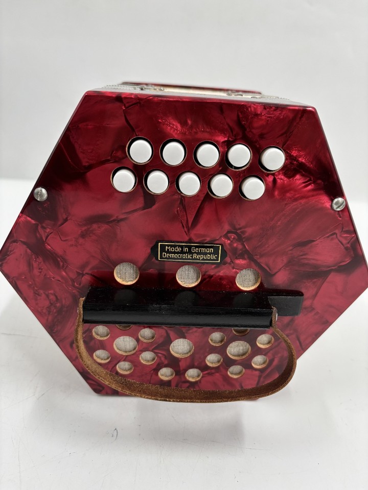 RARE Vintage German HOHNER D40 Concertina 20 Key Red Pearl Accordion In ...