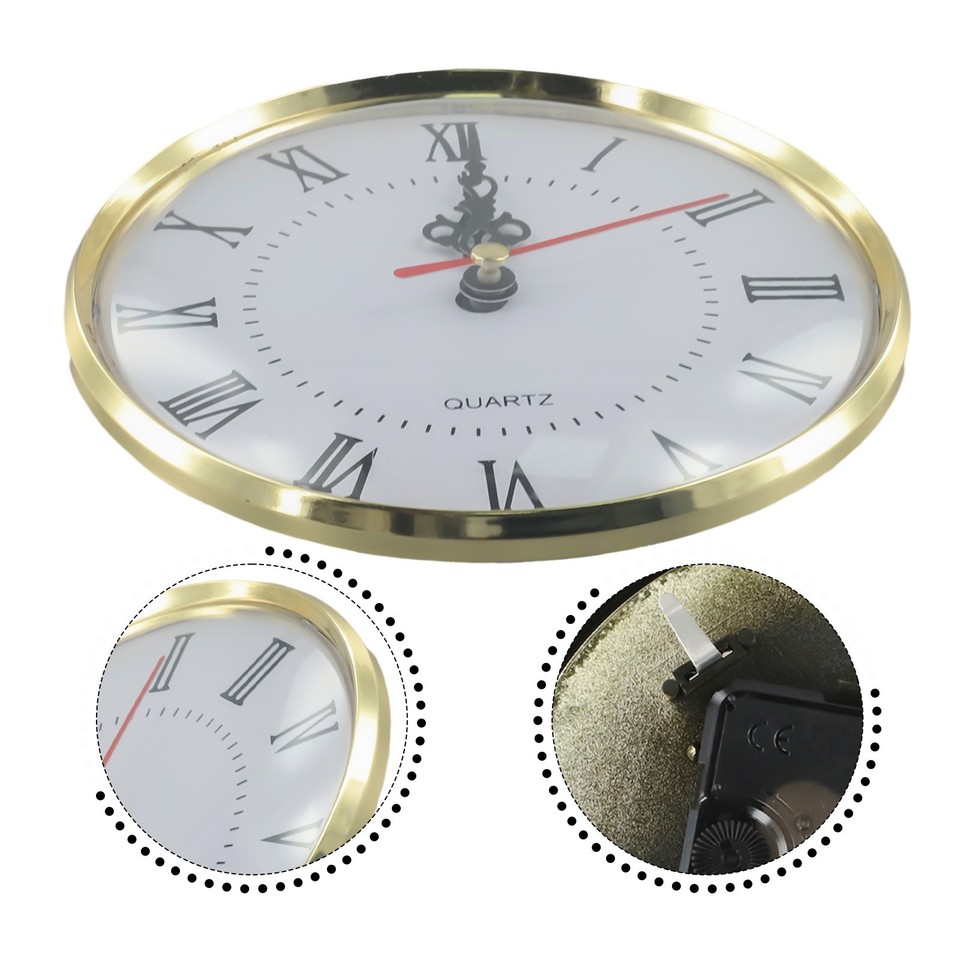 Premium Quartz Clock Insert DIY or Repair Roman Numerals Gold/Silver ...