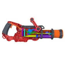 Adventure Force 6319 Lancer Pump-Action Manual Gatling Blaster Rapid ...