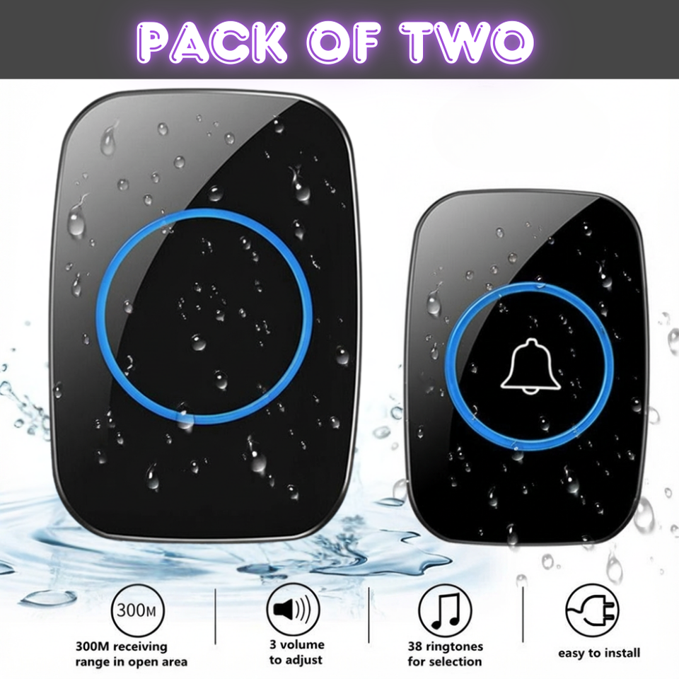 Waterproof Wireless Door Bells 1000ft Long Range Battery Home Cordless ...
