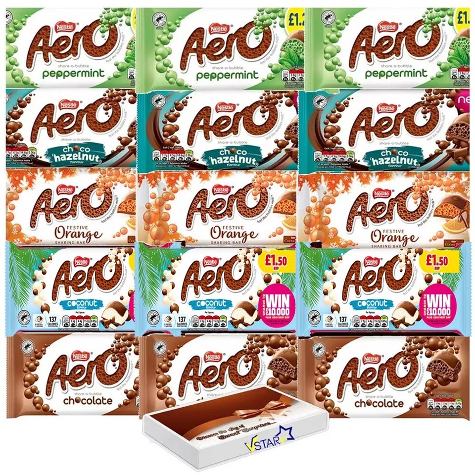 Aero Mixed Orange, Coconut, Peppermint, Hazelnut & Milk Chocolate 90g ...
