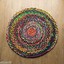 ⭐Round Multicolour Green Yellow Chindi Recycled Cotton Rag Rug Shabby ...