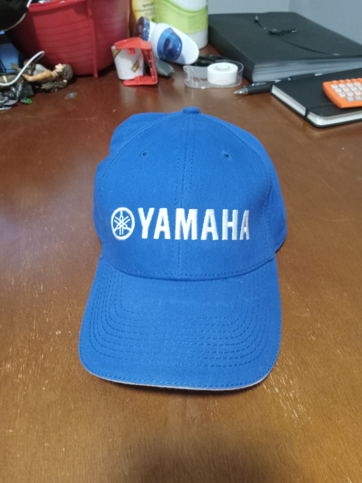 Yamaha Blue White Embroidered Logo Strapback Cap Hat - Gem