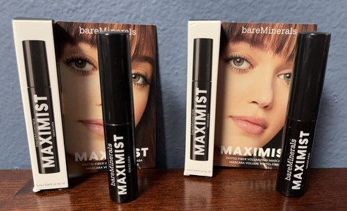 BareMinerals Maximist Phyto-Fiber Volumizing Mascara BLACK Travel Lot ...
