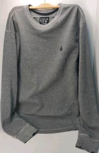 Volcom Men's Waffle Knit Lite Grey Long Sleeve Shirt Size XL | eBay