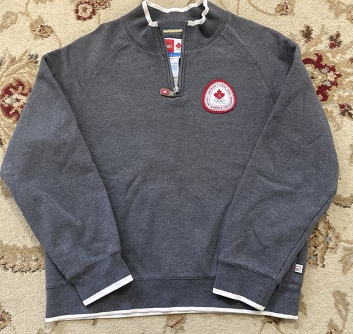 Vintage Canadian Olympic Team Half Zip Gray Sweater. Mens M Canada ...
