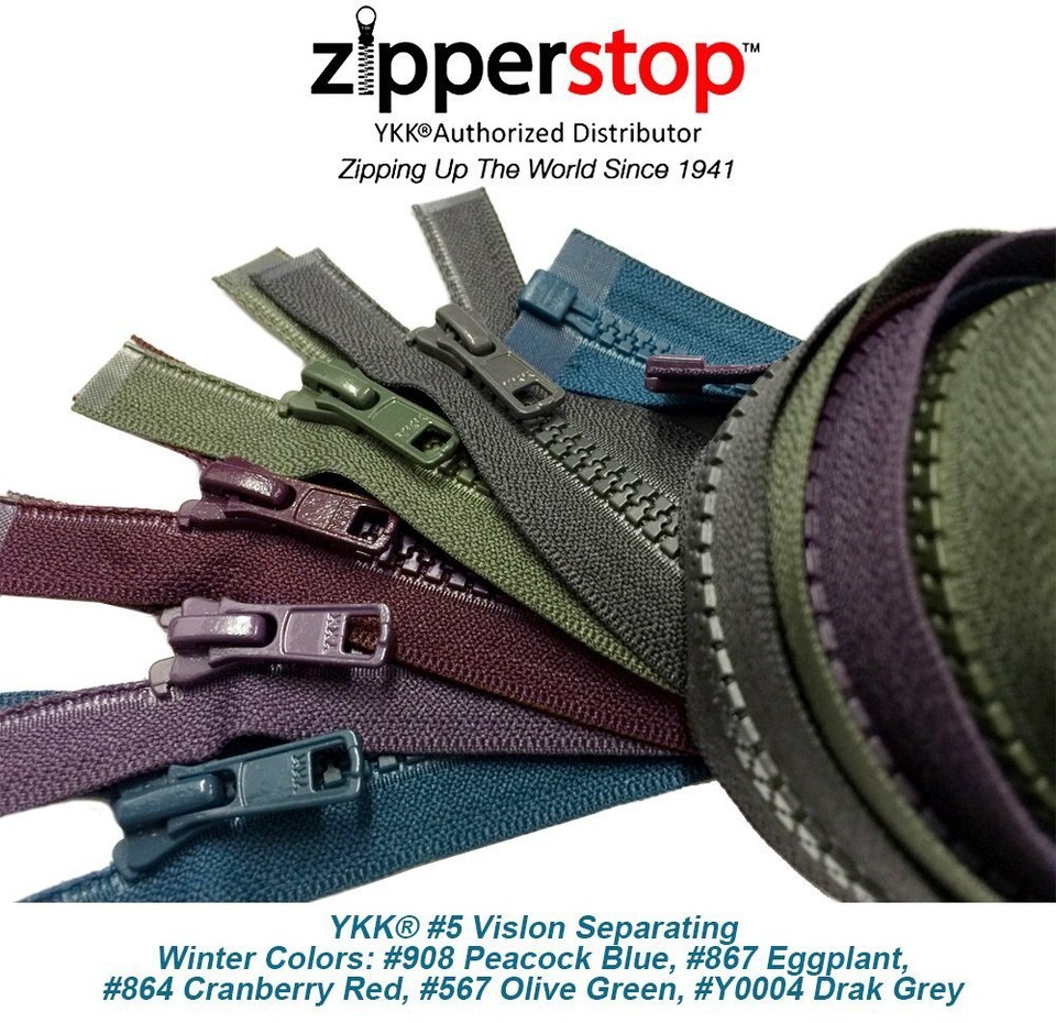 YKK Fashion Trends Zippers Sport #5 Vislon Jacket Medium Weight Molded ...