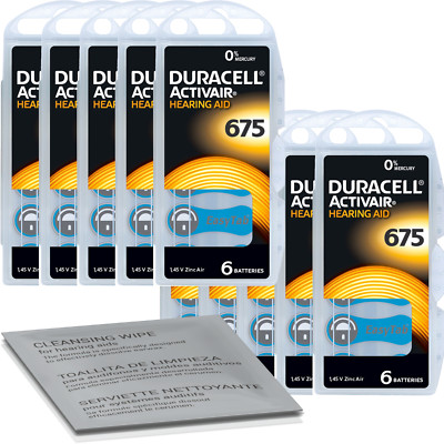 60 x Duracell Activair 675 blue hearing aid battery (10 x 6 bl ...