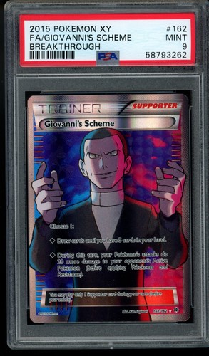 PSA 9 Giovanni's Scheme 162 Full Art Trainer XY Breakthrough Pokemon ...