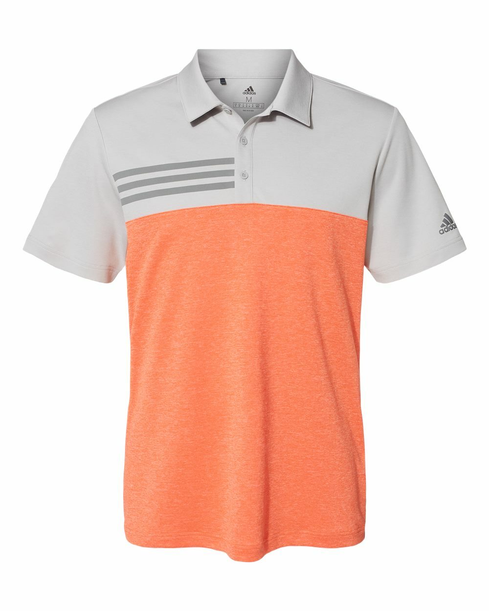 Adidas Heathered Colorblock 3-Stripes Polo Sport Shirt A508 S-3XL Golf ...
