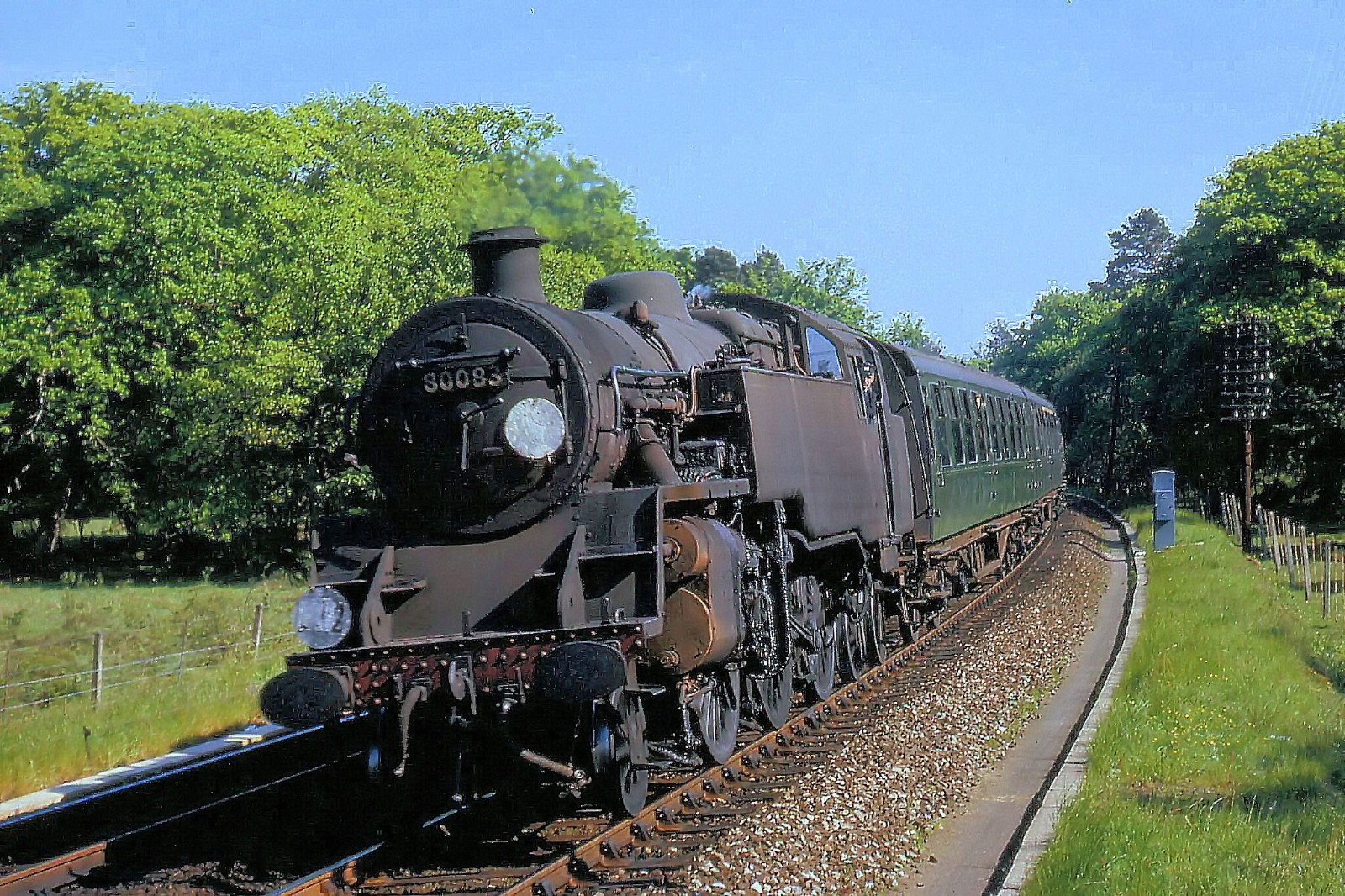 BR Class 4 2-6-4T 80083 approaching Lyndhurst Road 6x4 Quality Rail ...