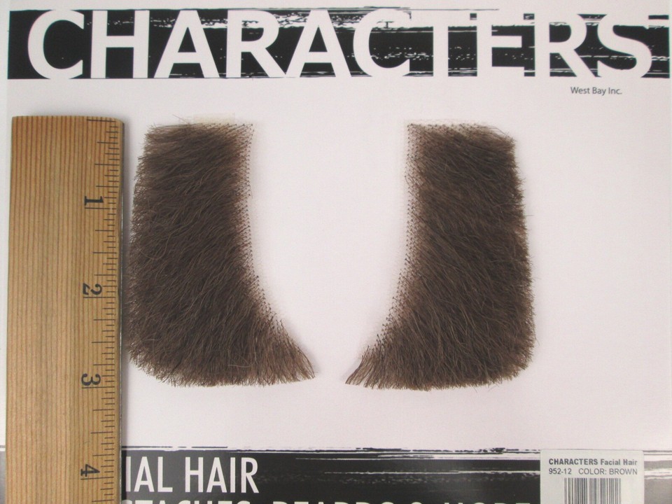 HUMAN HAIR COSTUME SIDEBURNS MUTTON CHOPS BIKER GREASE DICKENS LOGAN ...