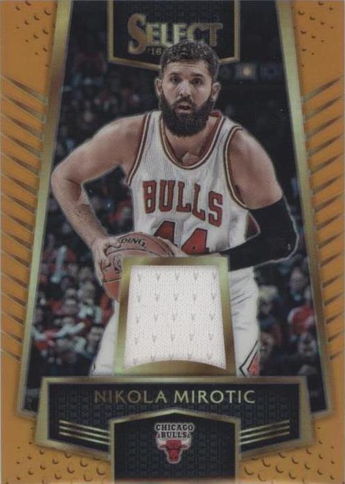 2016-17 Panini Select - Select Swatches Nikola Mirotic #9 Orange Prizm ...