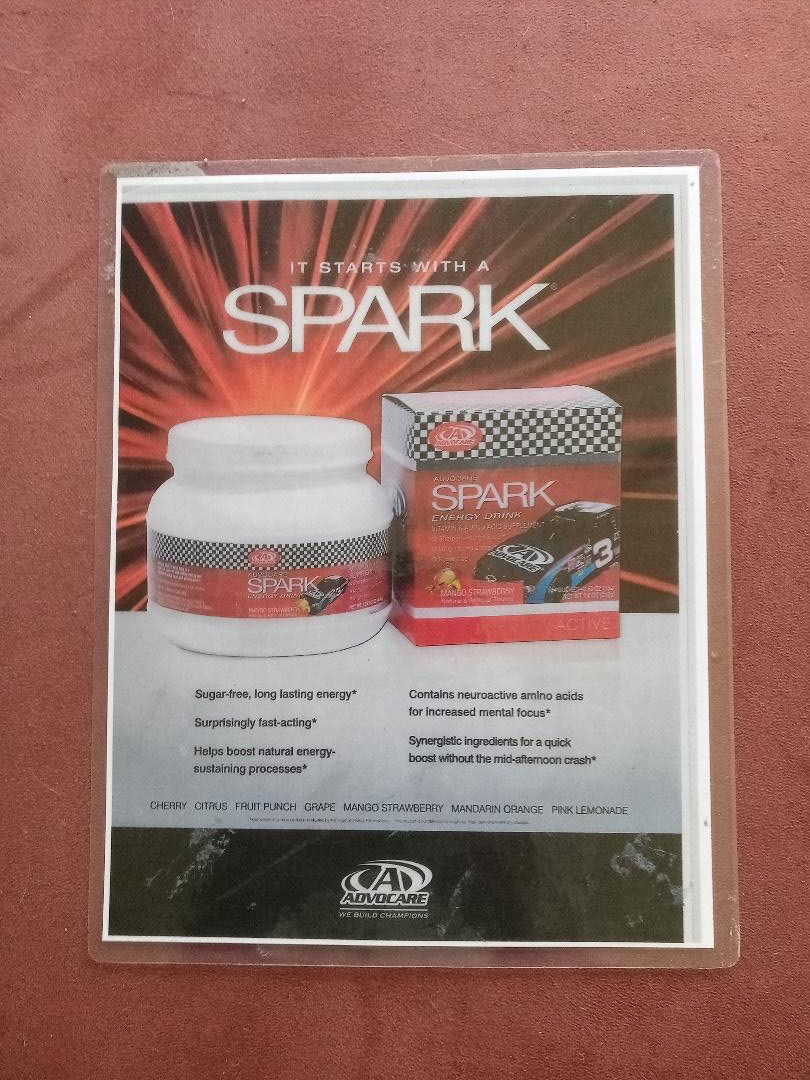 Advocare Spark Laminated Advertisement Energy Drink MLM Cherry Citrus ...