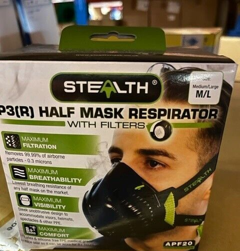X1 STEALTH P3[R] HALF MASK RESPIRATOR WITH FILTERS MEDIUM/LARGE | eBay UK