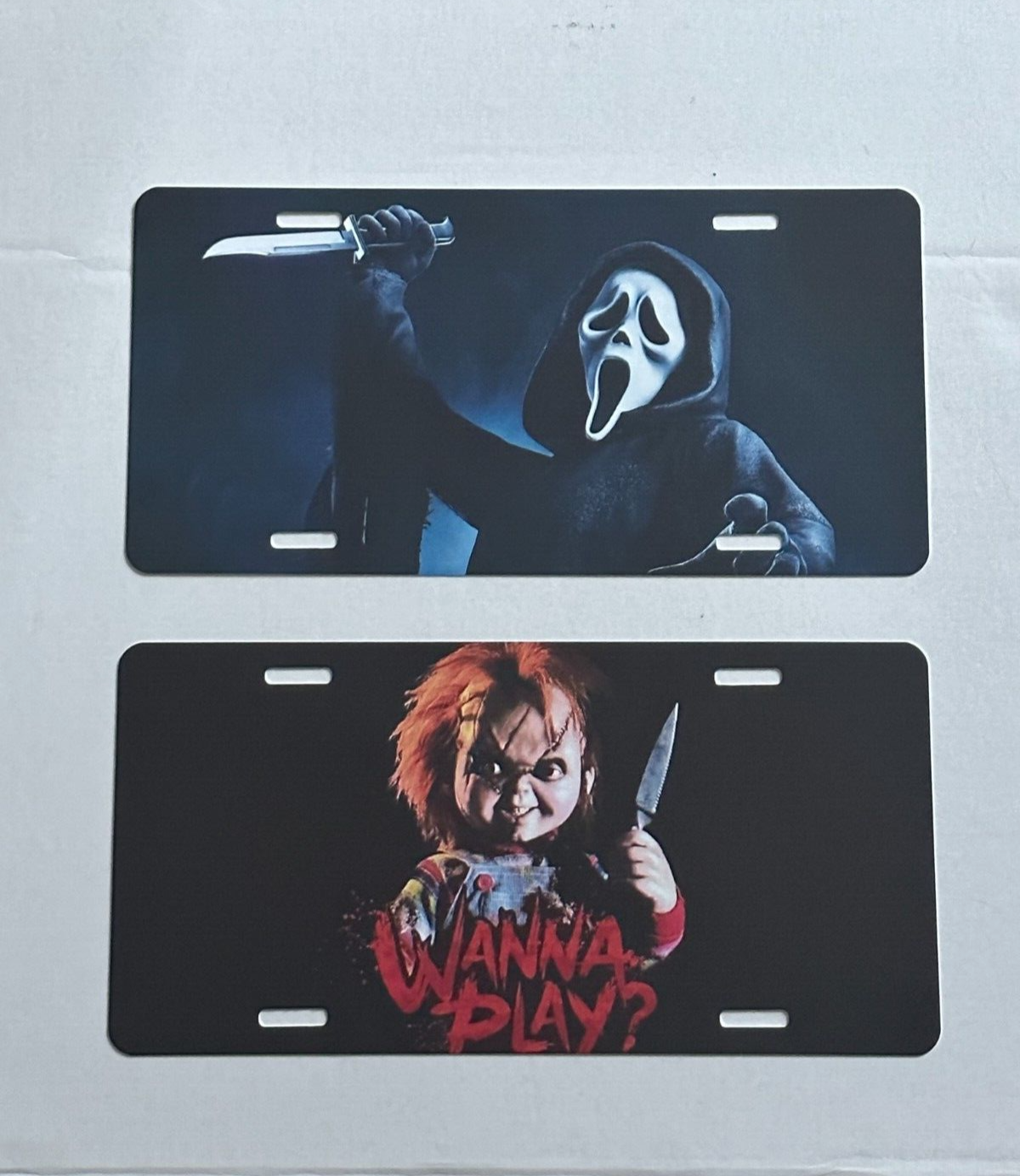 New Scream & Chucky Horror Movie Set of License Plates 12in X 6in | eBay