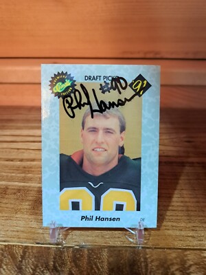 1991 Classic Premiere Edition PHIL HANSEN On Card Auto. NDSU/BUFFALO ...