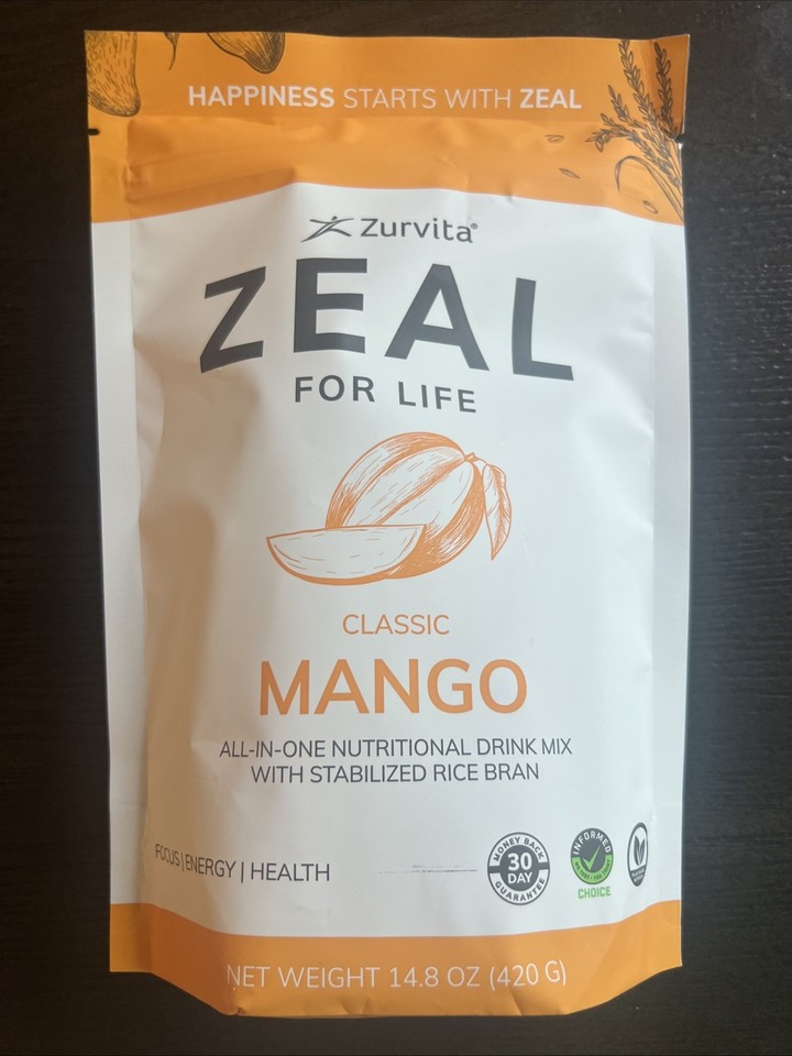 2x Zurvita Zeal for Life CLASSIC MANGO 60 Servings Exp 9/2026 - NEW ...