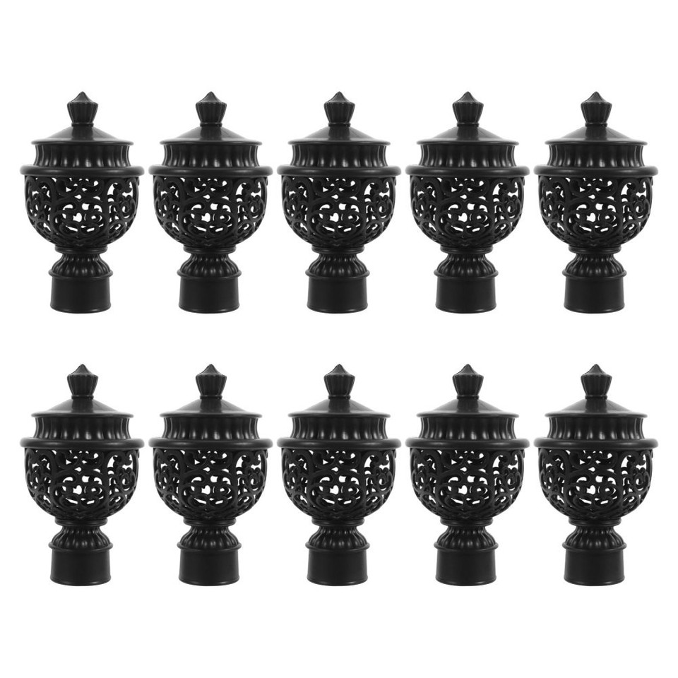 10 Pcs Hollow Roman Club Head Curtain Rod End Caps Finials for Rods ...