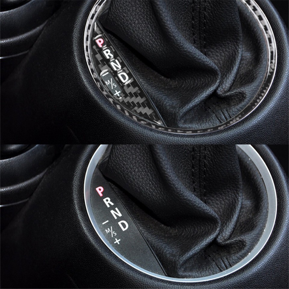 2Pcs Carbon Fiber Interior Gear Shift Trim For Mini Cooper R55 R56 R57 ...