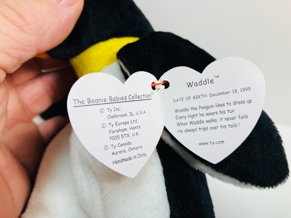 TY Beanie Babie RARE WADDLE the PENGUIN from (1995) ~ BRAND NEW | eBay