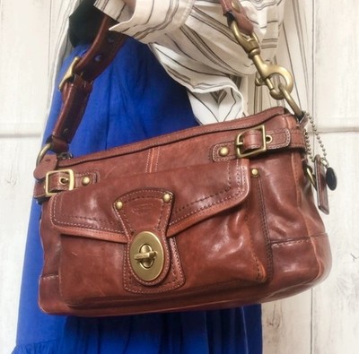 COACH 11127 Hand Bag Shoulder Bag Legacy 65th Brown Whiskey Vachetta ...
