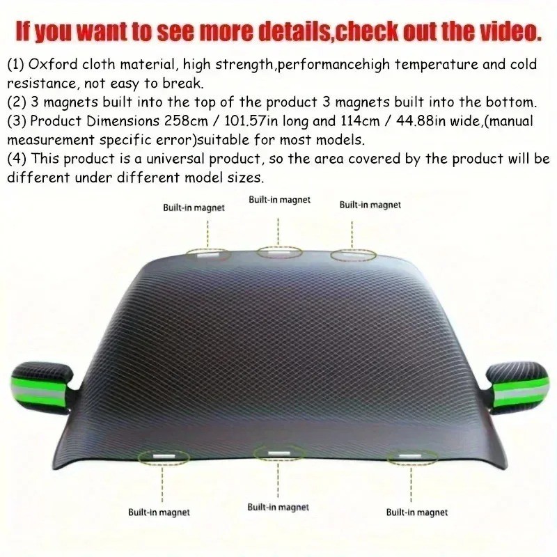Universal Car Windshield Snow Cover Magnetic Sun Ice Frost Protector ...