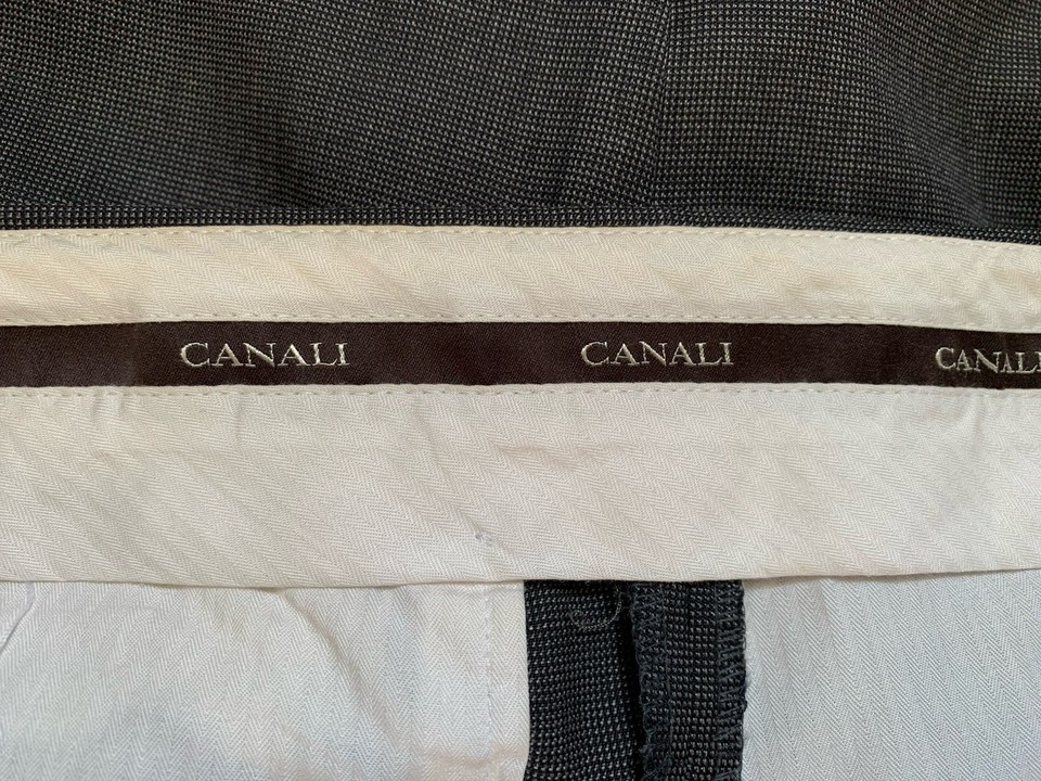 Mens LUXURY CANALI "ITALIAN" WOOL SUIT In CHARCOAL MICRO CHECK 42L *V.G ...