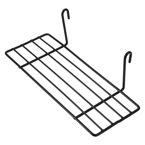 Black Wire Storage Basket Rack Straight Shelf for Grid Panel Display ...