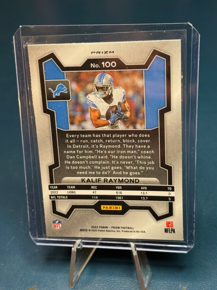 2023 Panini Prizm #100 Kalif Raymond Orange Disco Prizm Detroit Lions ...