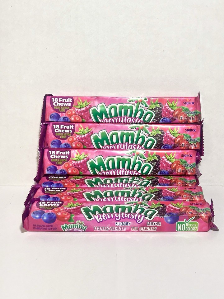 Mamba Berry Tasty Fruit Chew Candy Bulk Candy 24 pack 2.80 oz *Pick ...